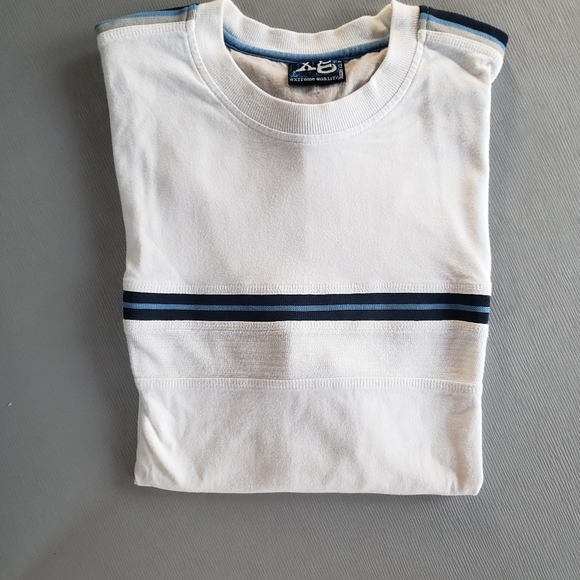 Xg | Shirts | Mens White Xg Short Sleeve T Shirt With Blue Stripes Size ...